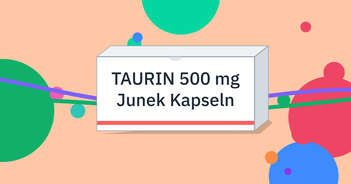 Symbolbild: Packung mit der Aufschrift TAURIN 500 mg Junek Kapseln (PZN 00135421) – Verfügbarkeit und Bezug in Apotheken in Frankfurt am Main