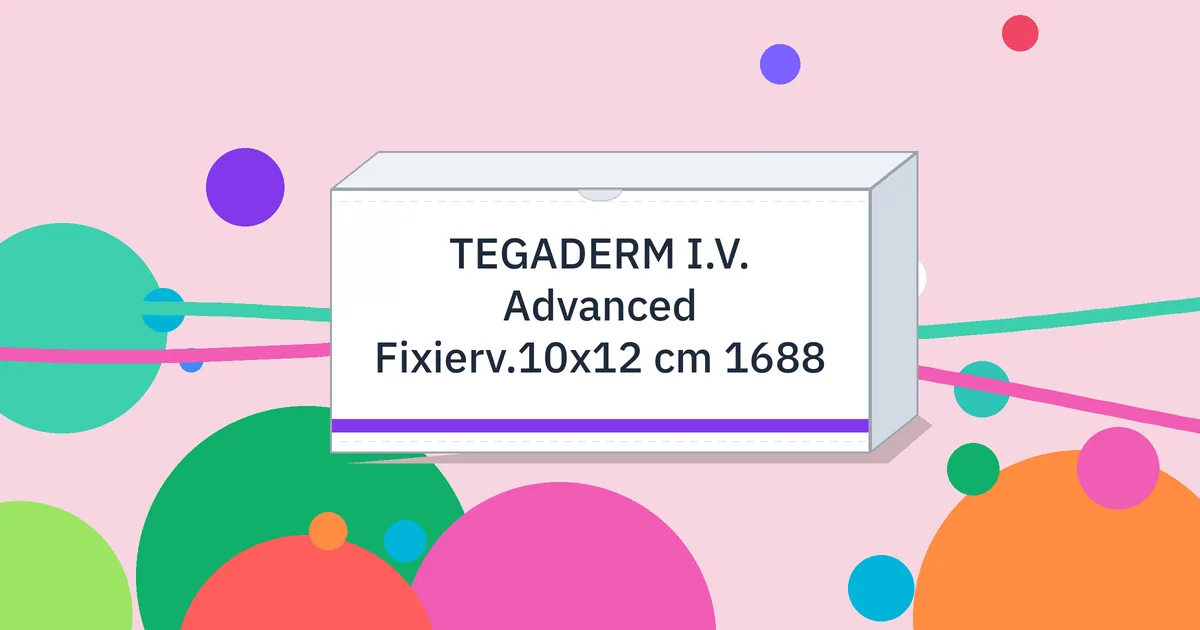 Symbolbild: Packung mit der Aufschrift TEGADERM I.V. Advanced Fixierv.10x12 cm 1688 (PZN 20129931) – Verfügbarkeit und Bezug in Apotheken in Frankfurt am Main