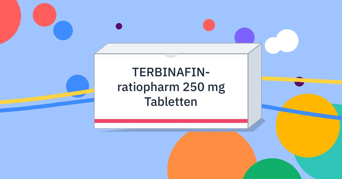 Symbolbild: Packung mit der Aufschrift TERBINAFIN-ratiopharm 250 mg Tabletten (PZN 01024698) – Verfügbarkeit und Bezug in Apotheken in Frankfurt am Main