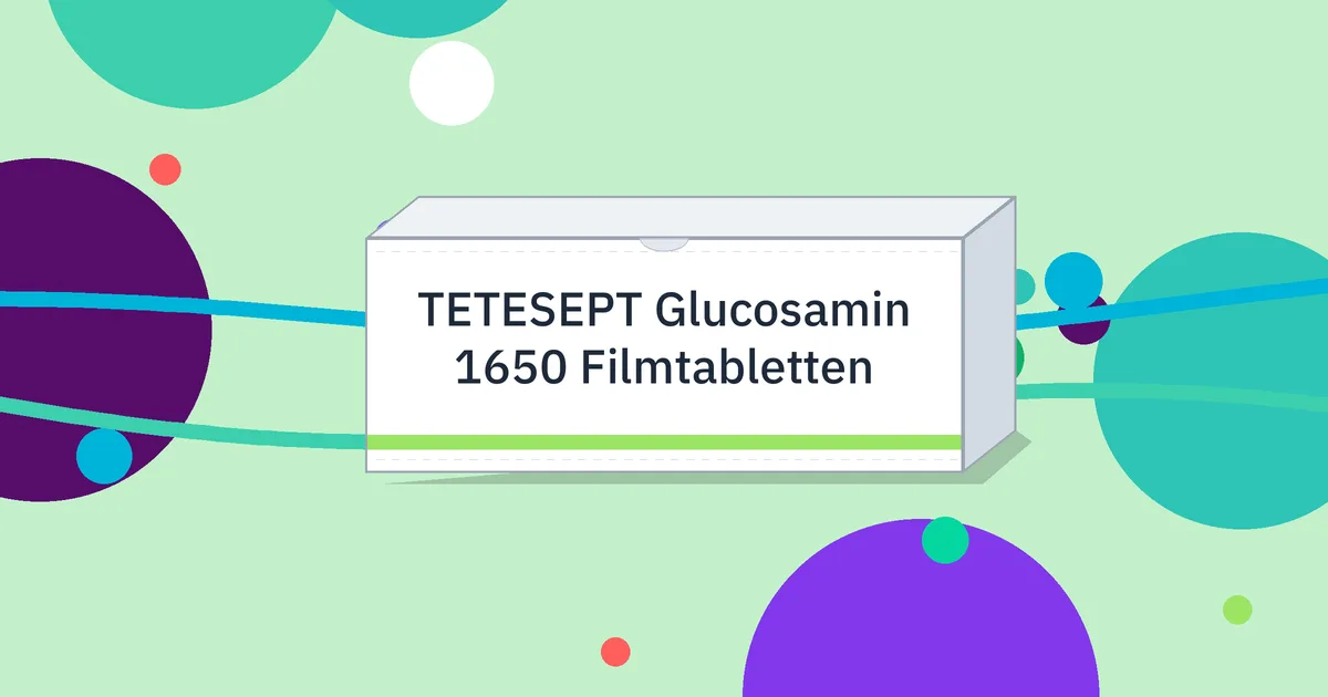 Symbolbild: Packung mit der Aufschrift TETESEPT Glucosamin 1650 Filmtabletten (PZN 19402474) – Verfügbarkeit und Bezug in Apotheken in Frankfurt am Main