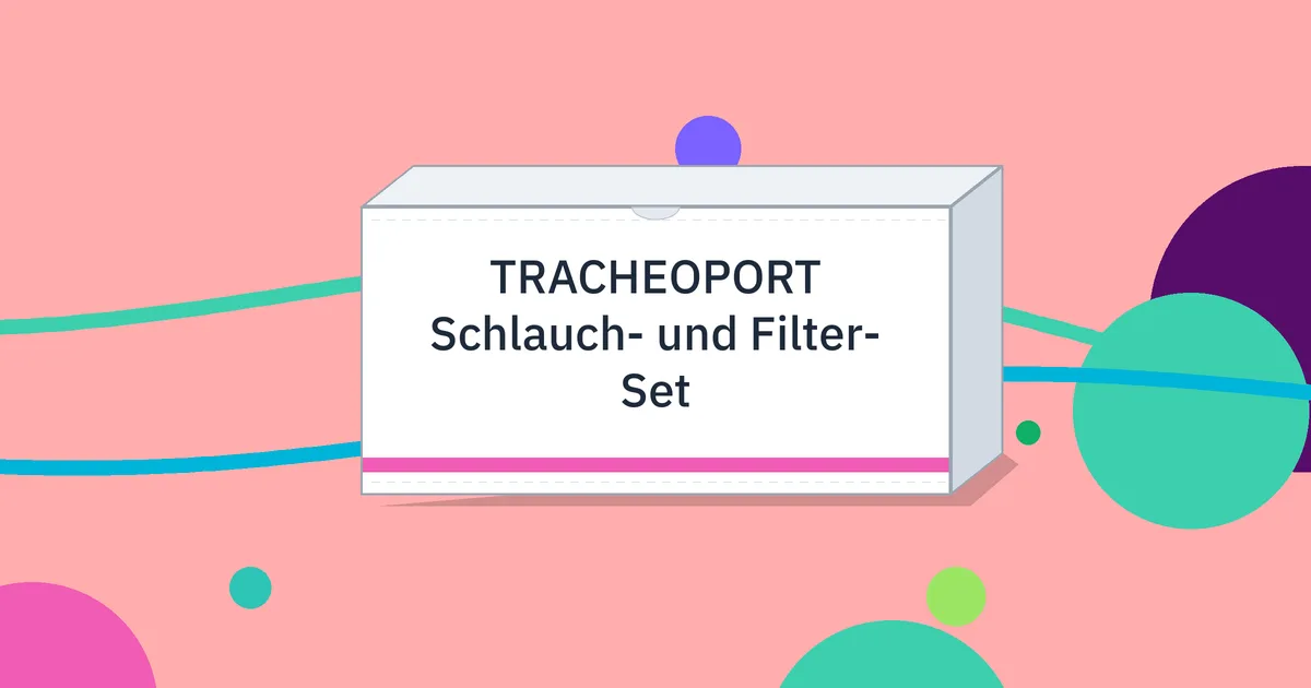 Symbolbild: Packung mit der Aufschrift TRACHEOPORT Schlauch- und Filter-Set (PZN 04310772) – Verfügbarkeit und Bezug in Apotheken in Frankfurt am Main
