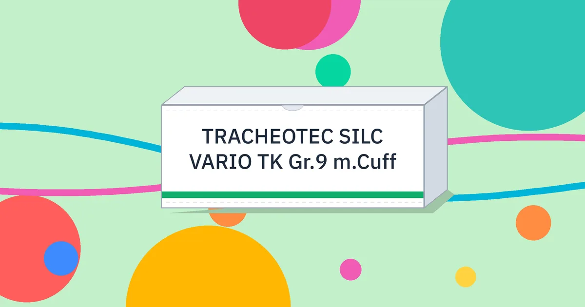 Symbolbild: Packung mit der Aufschrift TRACHEOTEC SILC VARIO TK Gr.9 m.Cuff (PZN 14348184) – Verfügbarkeit und Bezug in Apotheken in Frankfurt am Main