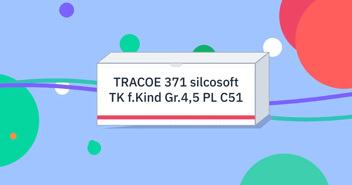 Symbolbild: Packung mit der Aufschrift TRACOE 371 silcosoft TK f.Kind Gr.4,5 PL C51 (PZN 14315546) – Verfügbarkeit und Bezug in Apotheken in Frankfurt am Main
