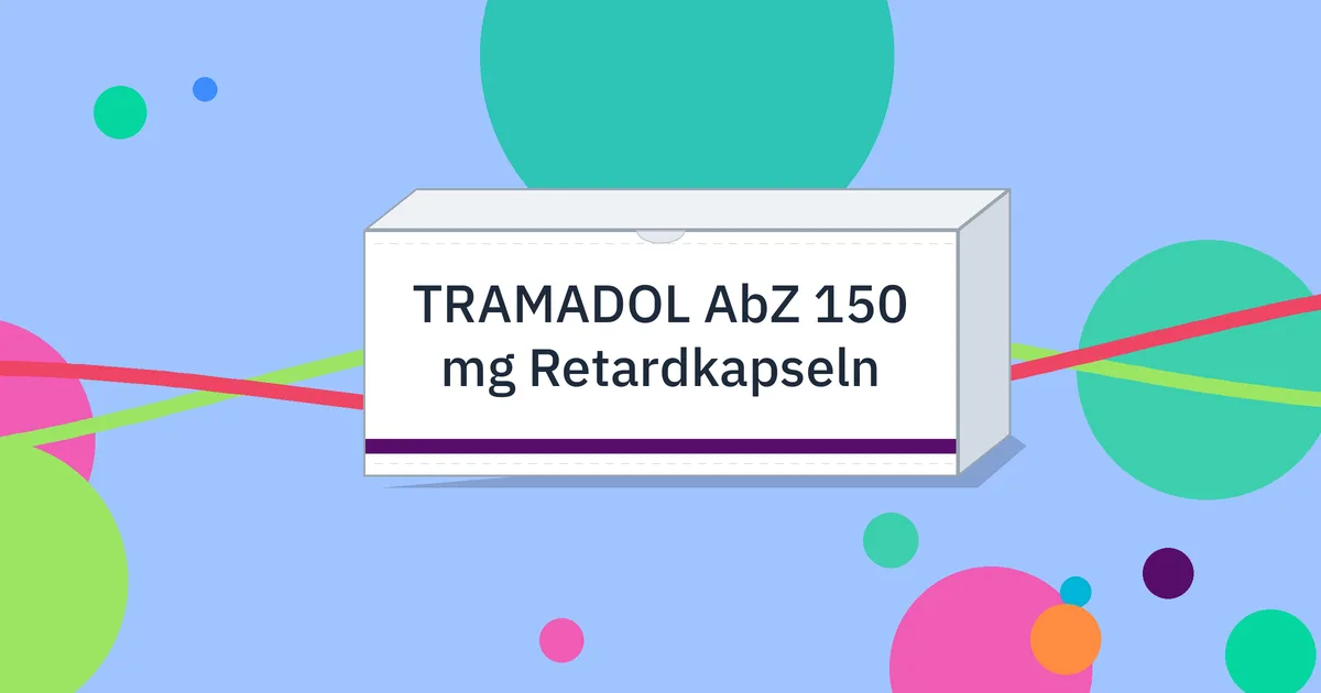 Symbolbild: Packung mit der Aufschrift TRAMADOL AbZ 150 mg Retardkapseln (PZN 03445926) – Verfügbarkeit und Bezug in Apotheken in Frankfurt am Main