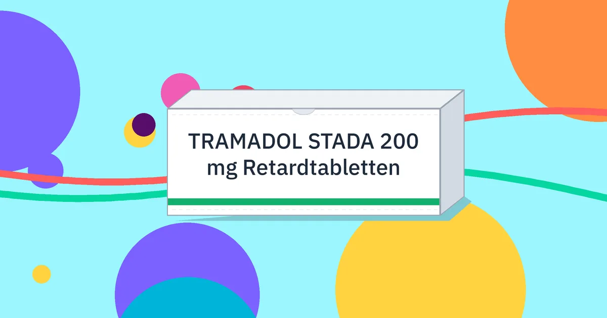 Symbolbild: Packung mit der Aufschrift TRAMADOL STADA 200 mg Retardtabletten (PZN 02186664) – Verfügbarkeit und Bezug in Apotheken in Frankfurt am Main
