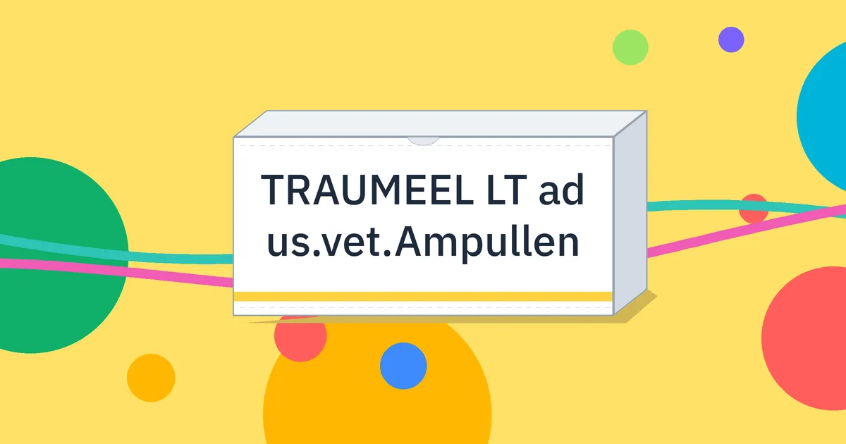 Symbolbild: Packung mit der Aufschrift TRAUMEEL LT ad us.vet.Ampullen (PZN 15895712) – Verfügbarkeit und Bezug in Apotheken in Frankfurt am Main