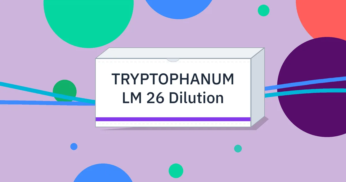 Symbolbild: Packung mit der Aufschrift TRYPTOPHANUM LM 26 Dilution (PZN 13253665) – Verfügbarkeit und Bezug in Apotheken in Frankfurt am Main