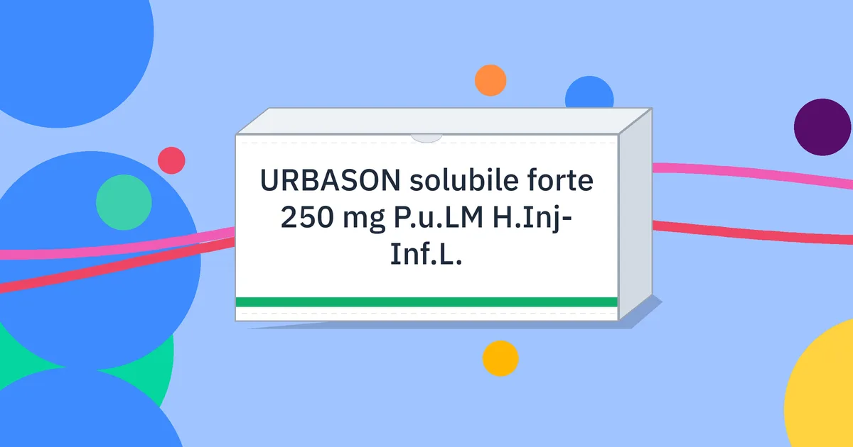 Symbolbild: Packung mit der Aufschrift URBASON solubile forte 250 mg P.u.LM H.Inj-Inf.L. (PZN 08876631) – Verfügbarkeit und Bezug in Apotheken in Frankfurt am Main
