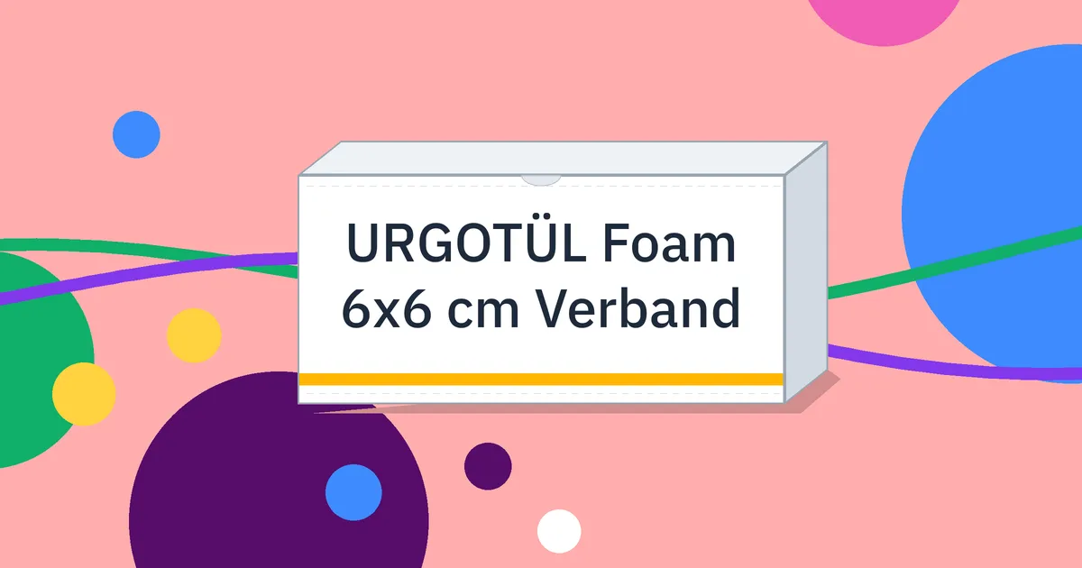 Symbolbild: Packung mit der Aufschrift URGOTÜL Foam 6x6 cm Verband (PZN 10261724) – Verfügbarkeit und Bezug in Apotheken in Frankfurt am Main