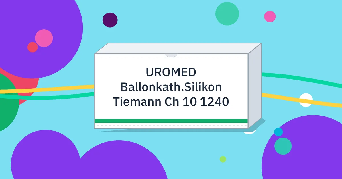Symbolbild: Packung mit der Aufschrift UROMED Ballonkath.Silikon Tiemann Ch 10 1240 (PZN 04741584) – Verfügbarkeit und Bezug in Apotheken in Frankfurt am Main
