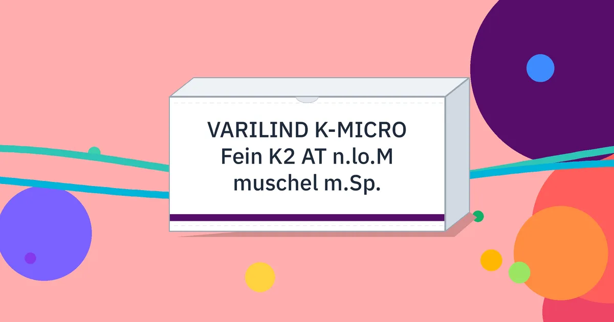 Symbolbild: Packung mit der Aufschrift VARILIND K-MICRO Fein K2 AT n.lo.M muschel m.Sp. (PZN 20554077) – Verfügbarkeit und Bezug in Apotheken in Frankfurt am Main