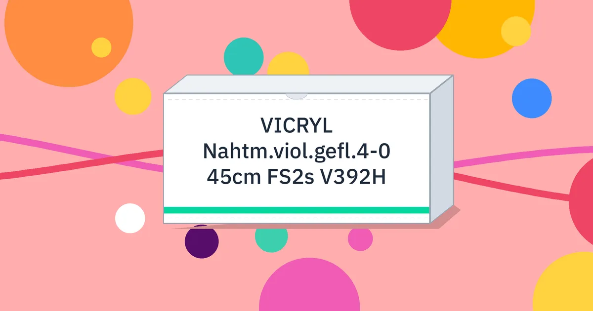 Symbolbild: Packung mit der Aufschrift VICRYL Nahtm.viol.gefl.4-0 45cm FS2s V392H (PZN 16809867) – Verfügbarkeit und Bezug in Apotheken in Frankfurt am Main