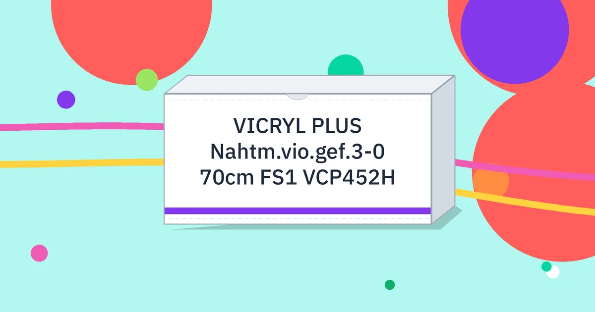 Symbolbild: Packung mit der Aufschrift VICRYL PLUS Nahtm.vio.gef.3-0 70cm FS1 VCP452H (PZN 20390687) – Verfügbarkeit und Bezug in Apotheken in Frankfurt am Main