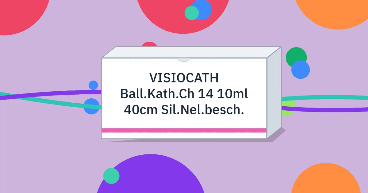 Symbolbild: Packung mit der Aufschrift VISIOCATH Ball.Kath.Ch 14 10ml 40cm Sil.Nel.besch. (PZN 18306024) – Verfügbarkeit und Bezug in Apotheken in Frankfurt am Main