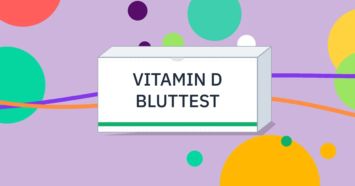 Symbolbild: Packung mit der Aufschrift VITAMIN D BLUTTEST (PZN 09541542) – Verfügbarkeit und Bezug in Apotheken in Frankfurt am Main
