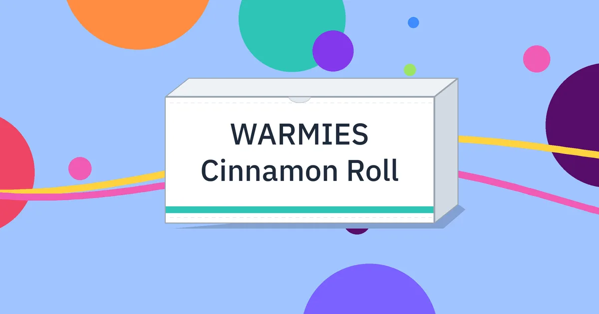 Symbolbild: Packung mit der Aufschrift WARMIES Cinnamon Roll (PZN 20302312) – Verfügbarkeit und Bezug in Apotheken in Frankfurt am Main