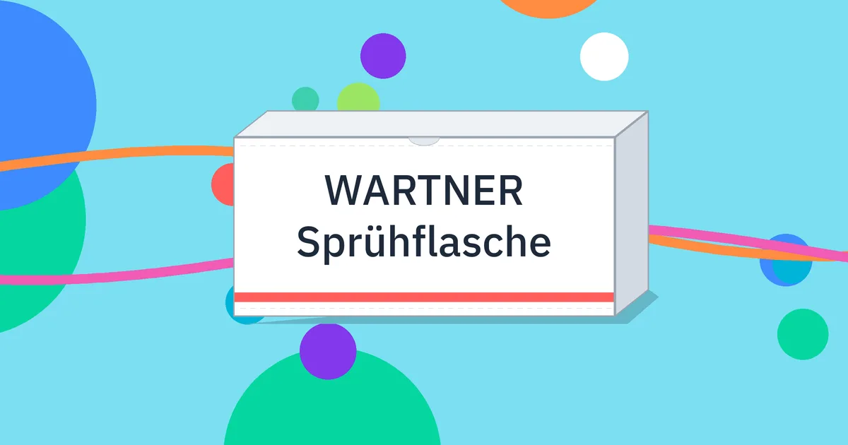 Symbolbild: Packung mit der Aufschrift WARTNER Sprühflasche (PZN 05049063) – Verfügbarkeit und Bezug in Apotheken in Frankfurt am Main