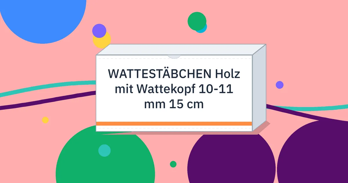 Symbolbild: Packung mit der Aufschrift WATTESTÄBCHEN Holz mit Wattekopf 10-11 mm 15 cm (PZN 09337770) – Verfügbarkeit und Bezug in Apotheken in Frankfurt am Main