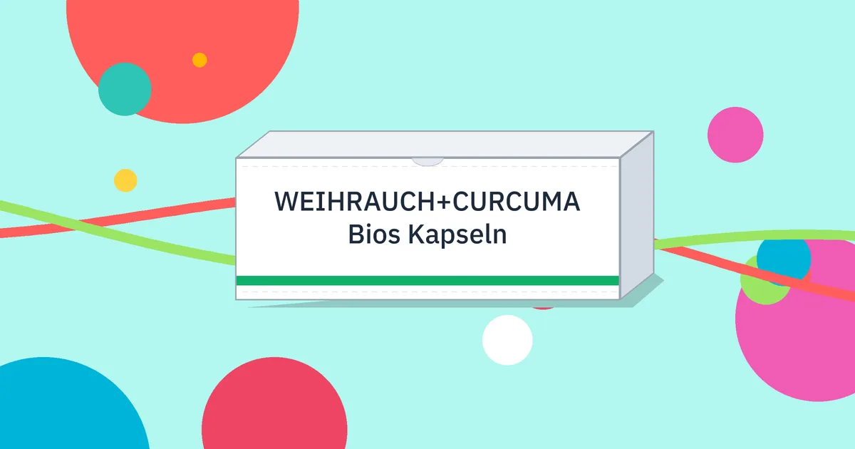Symbolbild: Packung mit der Aufschrift WEIHRAUCH+CURCUMA Bios Kapseln (PZN 16571621) – Verfügbarkeit und Bezug in Apotheken in Frankfurt am Main