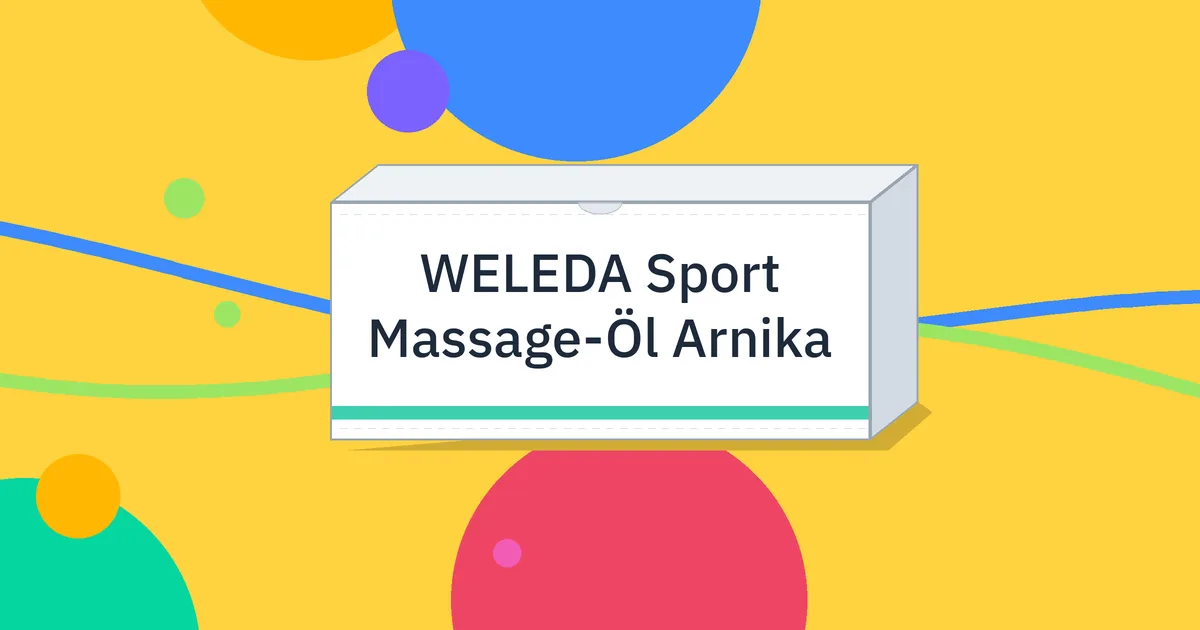 Symbolbild: Packung mit der Aufschrift WELEDA Sport Massage-Öl Arnika (PZN 19623494) – Verfügbarkeit und Bezug in Apotheken in Frankfurt am Main