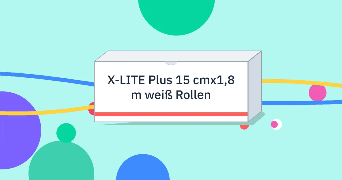 Symbolbild: Packung mit der Aufschrift X-LITE Plus 15 cmx1,8 m weiß Rollen (PZN 14441392) – Verfügbarkeit und Bezug in Apotheken in Frankfurt am Main