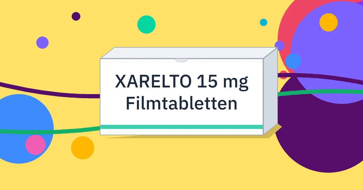Symbolbild: Packung mit der Aufschrift XARELTO 15 mg Filmtabletten (PZN 10853560) – Verfügbarkeit und Bezug in Apotheken in Frankfurt am Main