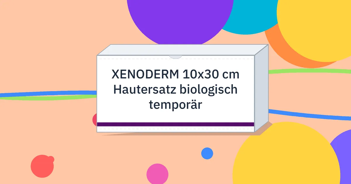 Symbolbild: Packung mit der Aufschrift XENODERM 10x30 cm Hautersatz biologisch temporär (PZN 02738425) – Verfügbarkeit und Bezug in Apotheken in Frankfurt am Main