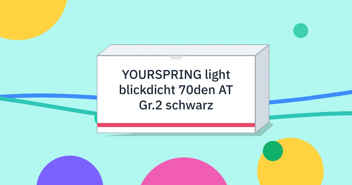 Symbolbild: Packung mit der Aufschrift YOURSPRING light blickdicht 70den AT Gr.2 schwarz (PZN 18056739) – Verfügbarkeit und Bezug in Apotheken in Frankfurt am Main