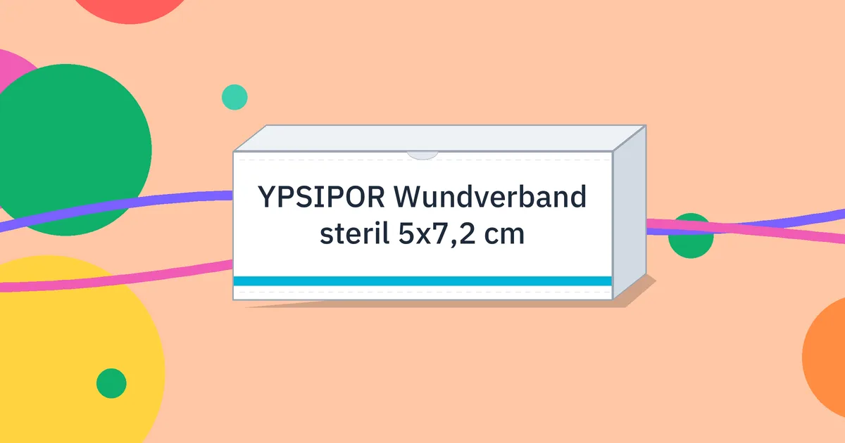 Symbolbild: Packung mit der Aufschrift YPSIPOR Wundverband steril 5x7,2 cm (PZN 12604536) – Verfügbarkeit und Bezug in Apotheken in Frankfurt am Main
