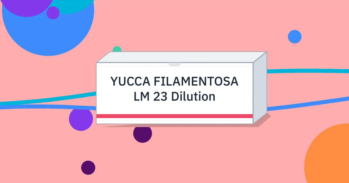 Symbolbild: Packung mit der Aufschrift YUCCA FILAMENTOSA LM 23 Dilution (PZN 13288988) – Verfügbarkeit und Bezug in Apotheken in Frankfurt am Main