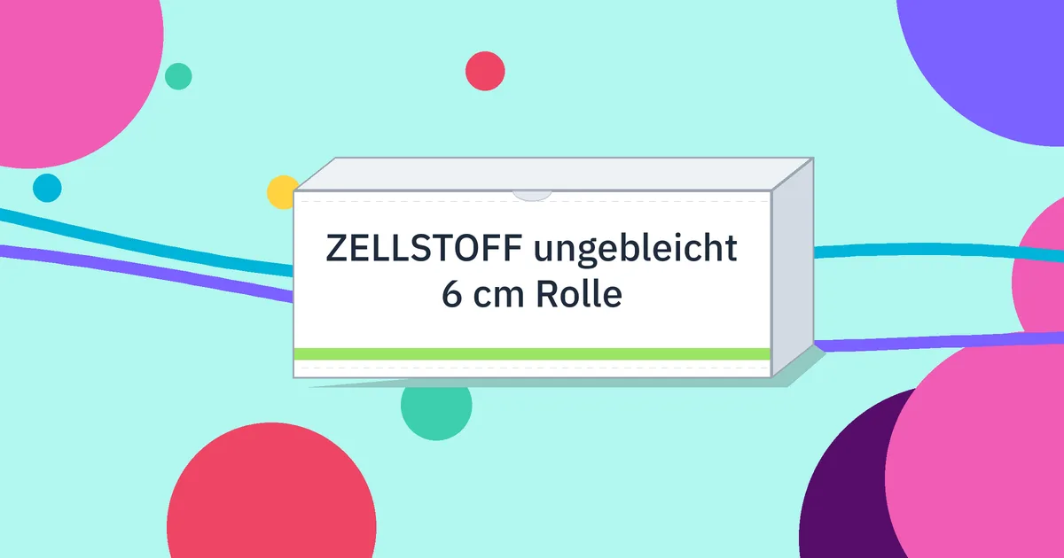 Symbolbild: Packung mit der Aufschrift ZELLSTOFF ungebleicht 6 cm Rolle (PZN 01722391) – Verfügbarkeit und Bezug in Apotheken in Frankfurt am Main