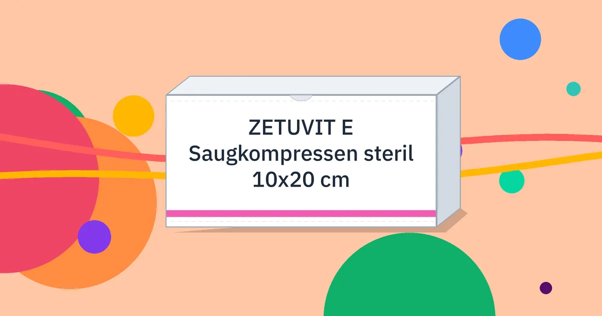 Symbolbild: Packung mit der Aufschrift ZETUVIT E Saugkompressen steril 10x20 cm (PZN 17894303) – Verfügbarkeit und Bezug in Apotheken in Frankfurt am Main