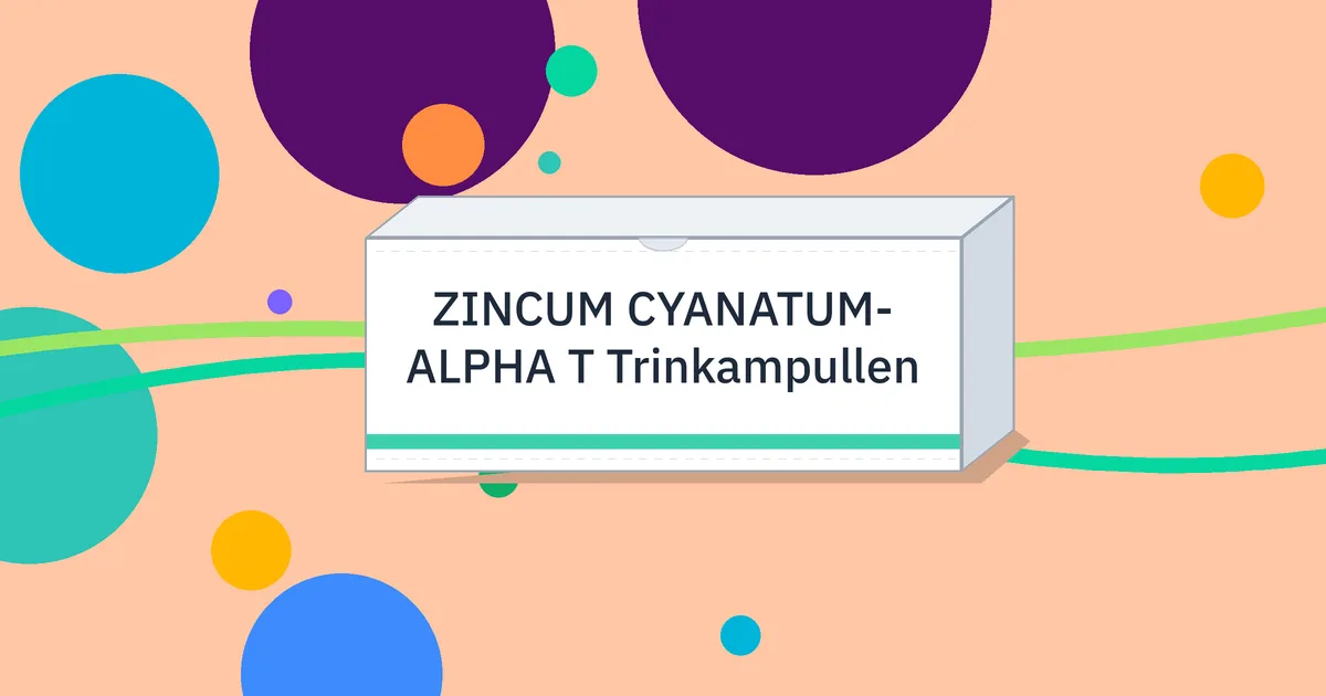 Symbolbild: Packung mit der Aufschrift ZINCUM CYANATUM-ALPHA T Trinkampullen (PZN 10222322) – Verfügbarkeit und Bezug in Apotheken in Frankfurt am Main
