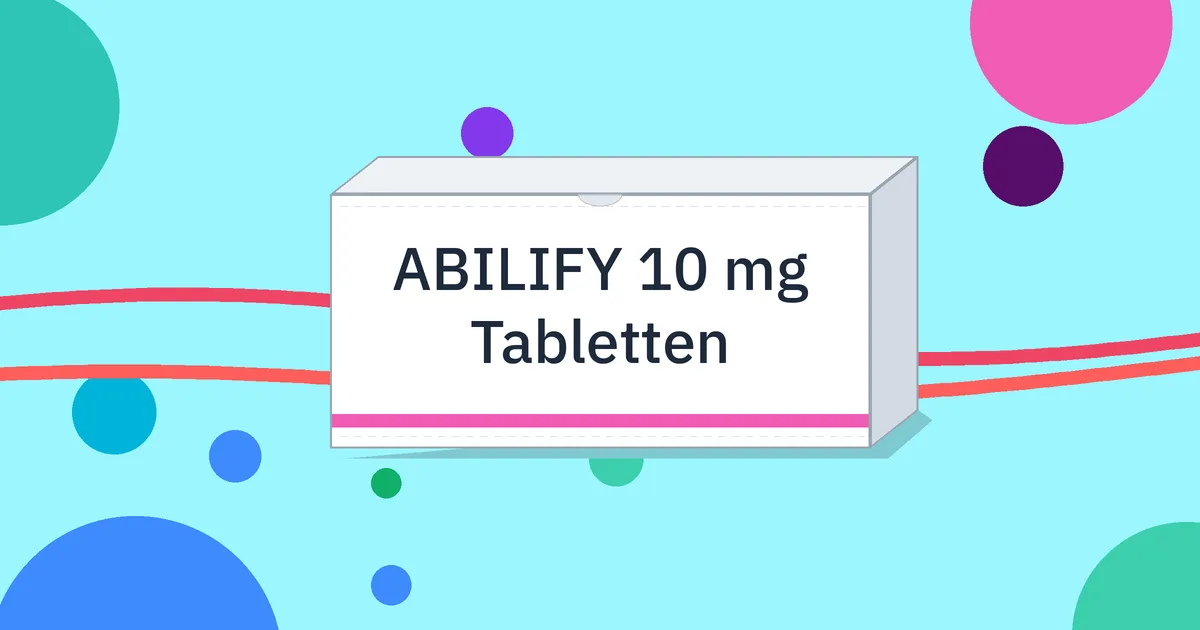 Symbolbild: Packung mit der Aufschrift ABILIFY 10 mg Tabletten (PZN 02003445) – Verfügbarkeit und Bezug in Apotheken in Frankfurt am Main