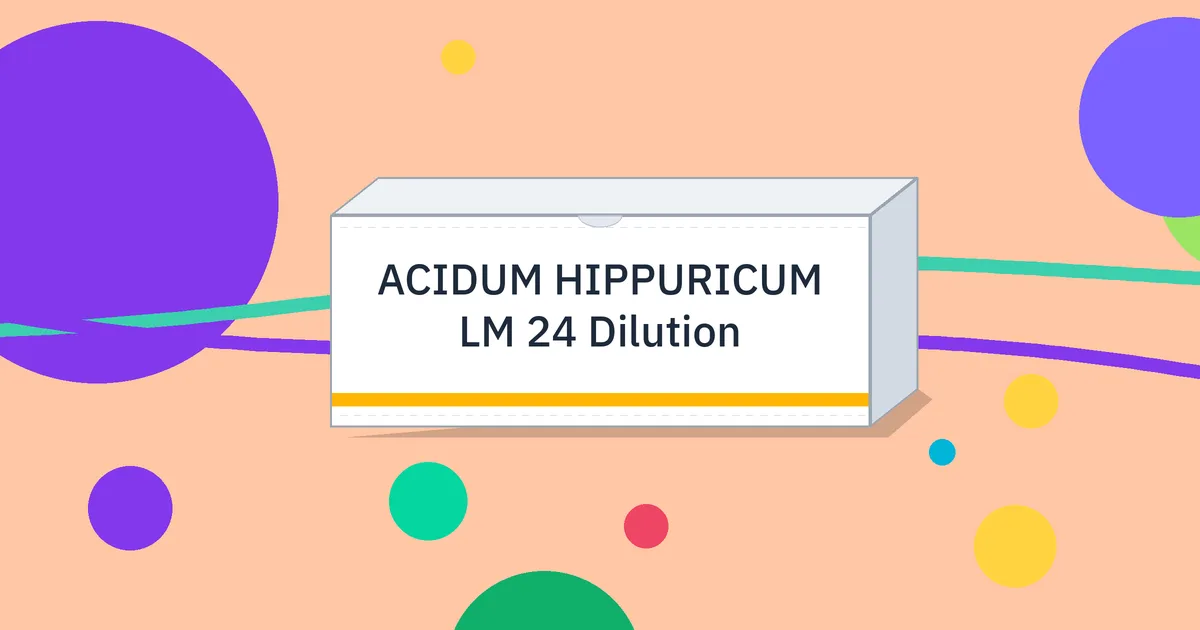 Symbolbild: Packung mit der Aufschrift ACIDUM HIPPURICUM LM 24 Dilution (PZN 13277660) – Verfügbarkeit und Bezug in Apotheken in Frankfurt am Main