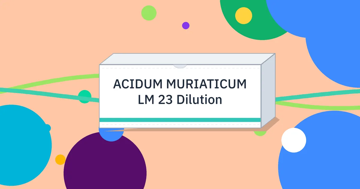 Symbolbild: Packung mit der Aufschrift ACIDUM MURIATICUM LM 23 Dilution (PZN 12752455) – Verfügbarkeit und Bezug in Apotheken in Frankfurt am Main