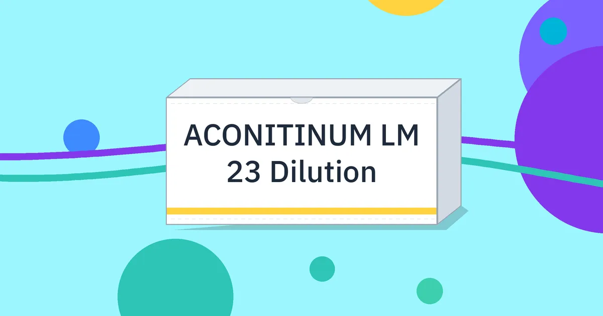 Symbolbild: Packung mit der Aufschrift ACONITINUM LM 23 Dilution (PZN 13289901) – Verfügbarkeit und Bezug in Apotheken in Frankfurt am Main