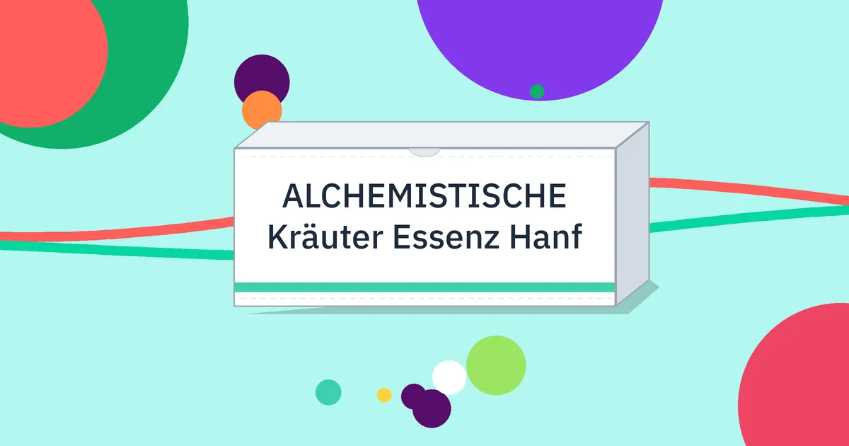Symbolbild: Packung mit der Aufschrift ALCHEMISTISCHE Kräuter Essenz Hanf (PZN 12512550) – Verfügbarkeit und Bezug in Apotheken in Frankfurt am Main