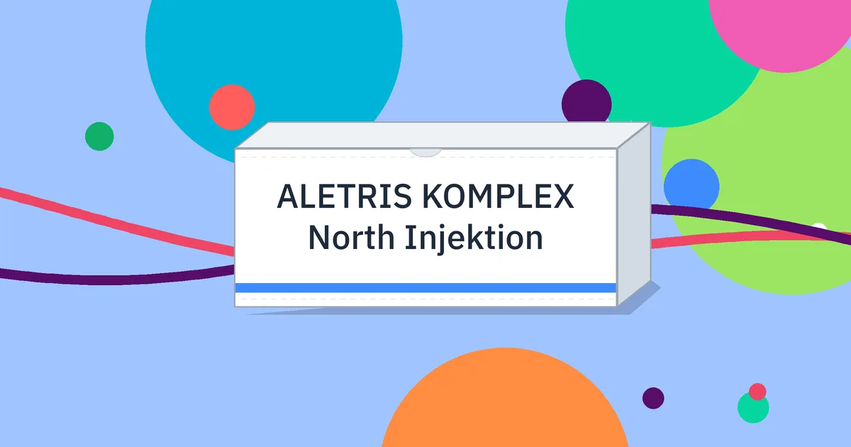 Symbolbild: Packung mit der Aufschrift ALETRIS KOMPLEX North Injektion (PZN 07385463) – Verfügbarkeit und Bezug in Apotheken in Frankfurt am Main