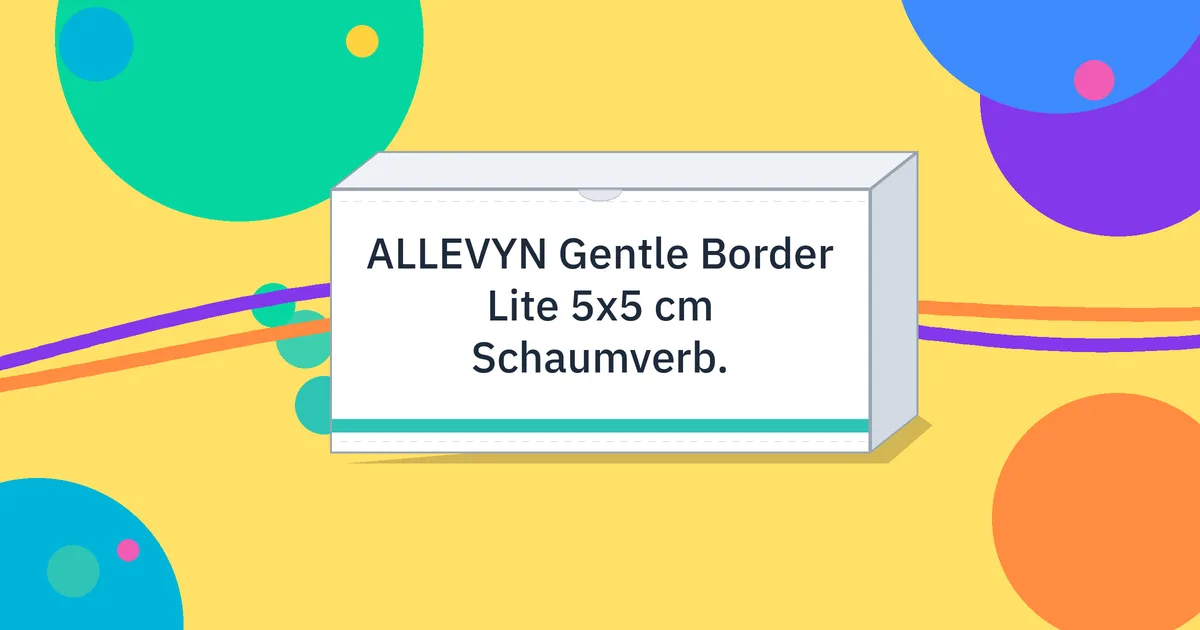 Symbolbild: Packung mit der Aufschrift ALLEVYN Gentle Border Lite 5x5 cm Schaumverb. (PZN 19698121) – Verfügbarkeit und Bezug in Apotheken in Frankfurt am Main