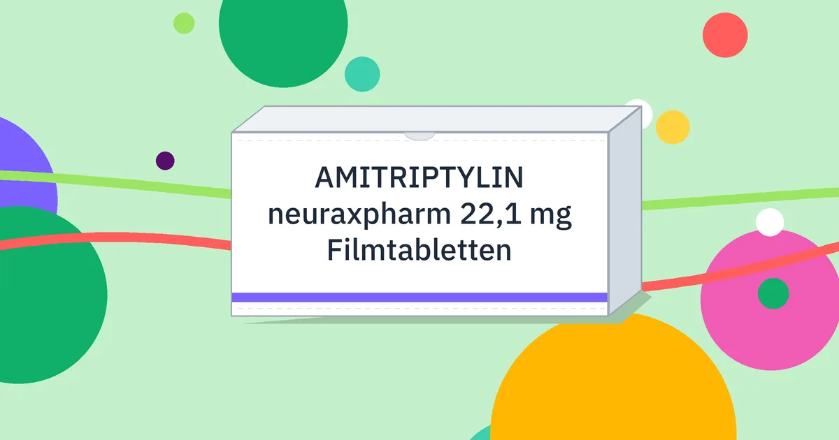 Symbolbild: Packung mit der Aufschrift AMITRIPTYLIN neuraxpharm 22,1 mg Filmtabletten (PZN 18265331) – Verfügbarkeit und Bezug in Apotheken in Frankfurt am Main