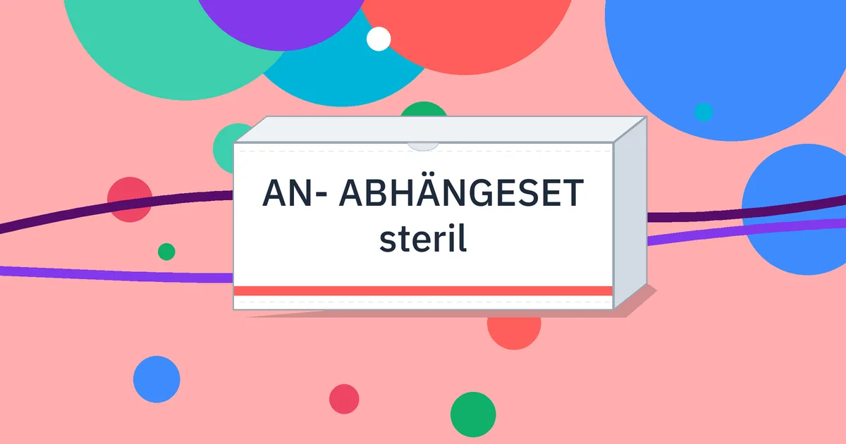 Symbolbild: Packung mit der Aufschrift AN- ABHÄNGESET steril (PZN 15404200) – Verfügbarkeit und Bezug in Apotheken in Frankfurt am Main