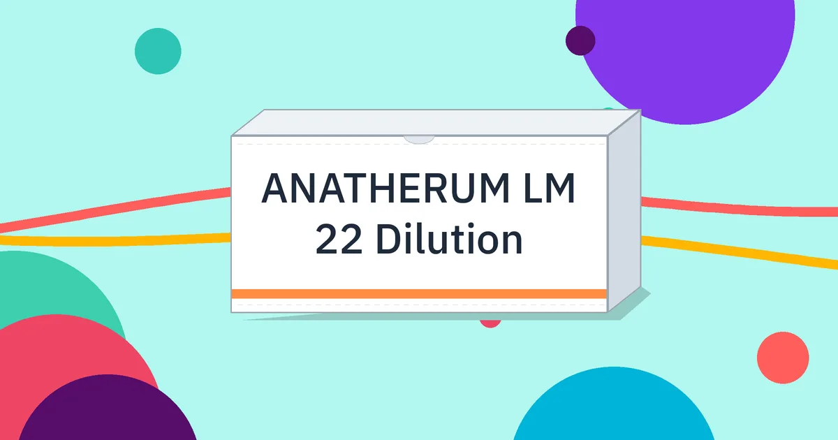 Symbolbild: Packung mit der Aufschrift ANATHERUM LM 22 Dilution (PZN 13328920) – Verfügbarkeit und Bezug in Apotheken in Frankfurt am Main