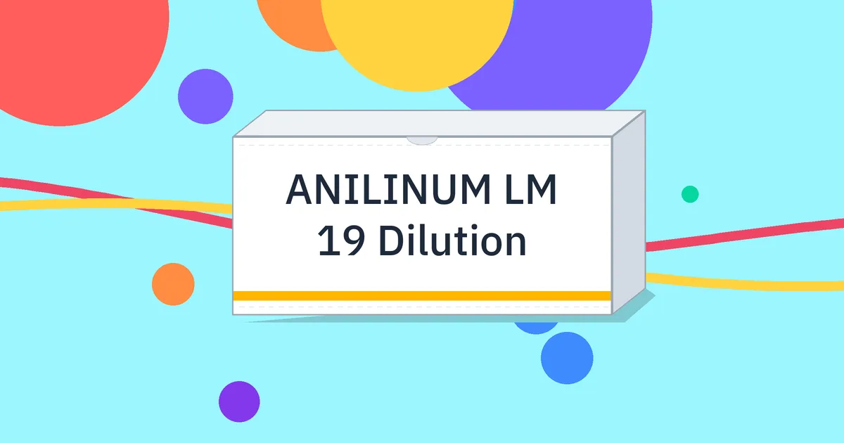 Symbolbild: Packung mit der Aufschrift ANILINUM LM 19 Dilution (PZN 12762488) – Verfügbarkeit und Bezug in Apotheken in Frankfurt am Main