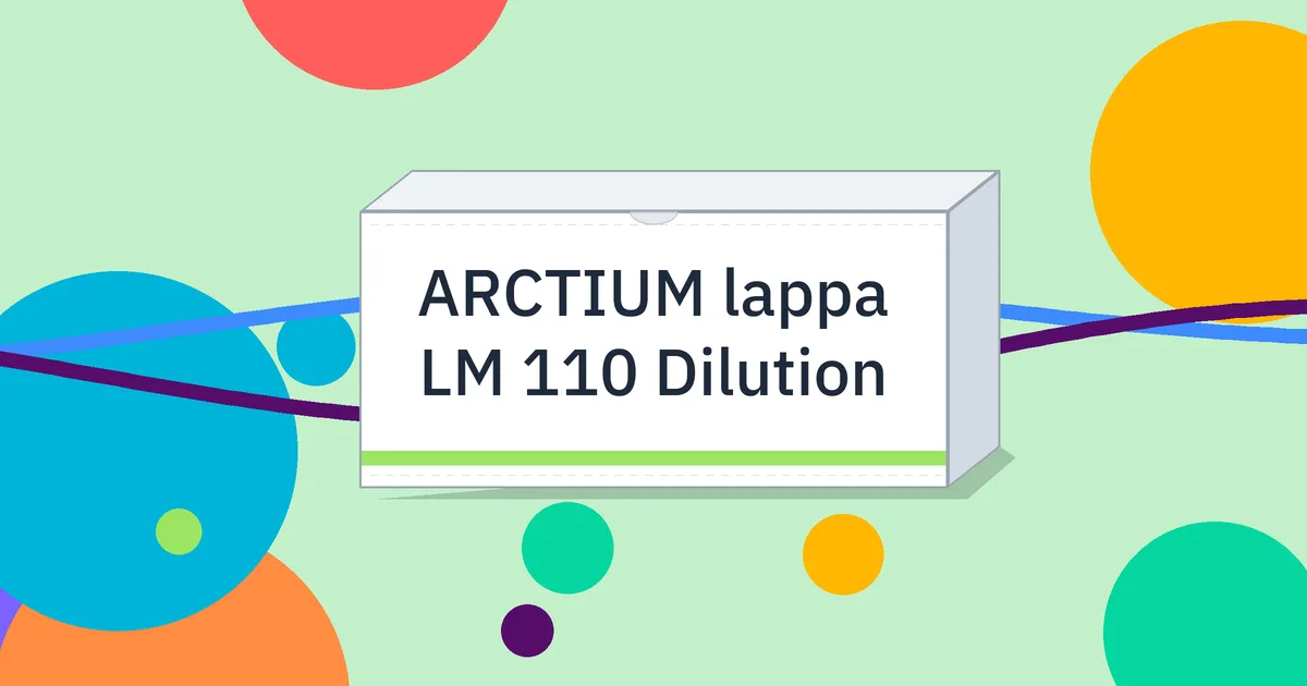 Symbolbild: Packung mit der Aufschrift ARCTIUM lappa LM 110 Dilution (PZN 13388129) – Verfügbarkeit und Bezug in Apotheken in Frankfurt am Main