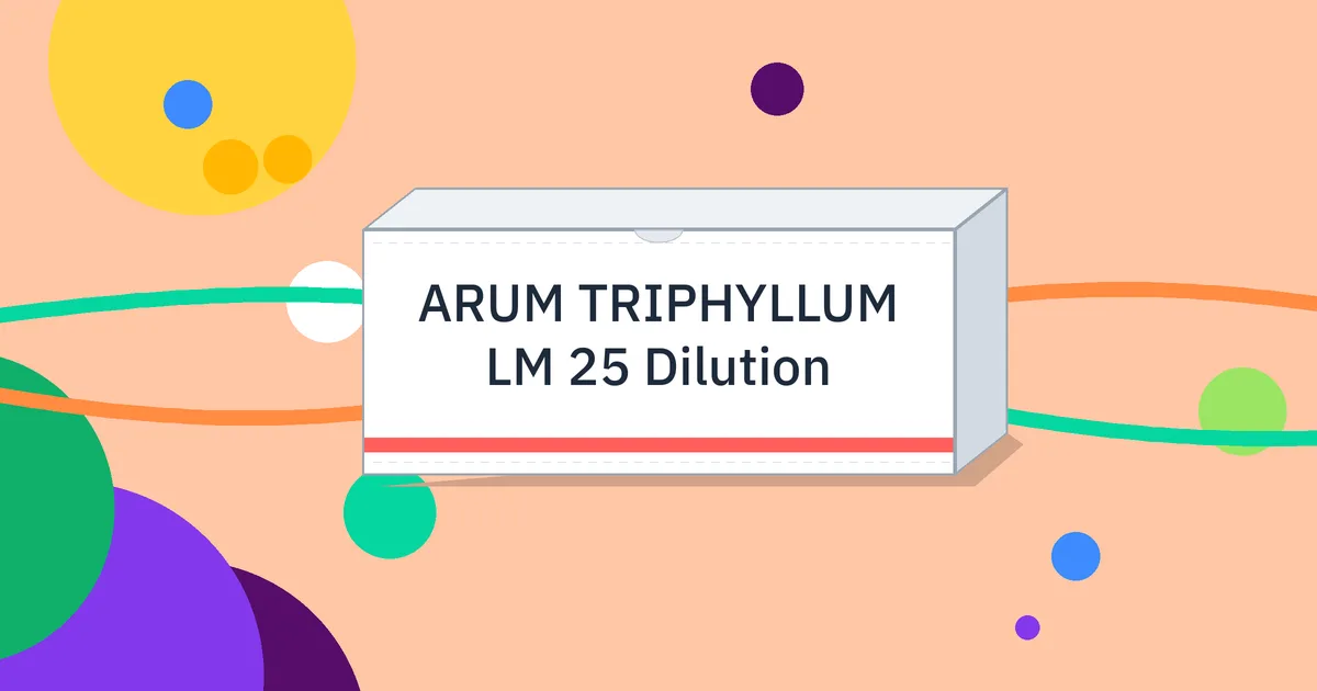 Symbolbild: Packung mit der Aufschrift ARUM TRIPHYLLUM LM 25 Dilution (PZN 12780836) – Verfügbarkeit und Bezug in Apotheken in Frankfurt am Main