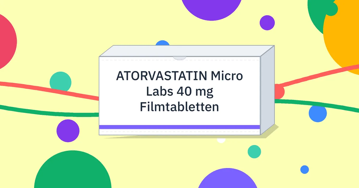 Symbolbild: Packung mit der Aufschrift ATORVASTATIN Micro Labs 40 mg Filmtabletten (PZN 16576417) – Verfügbarkeit und Bezug in Apotheken in Frankfurt am Main