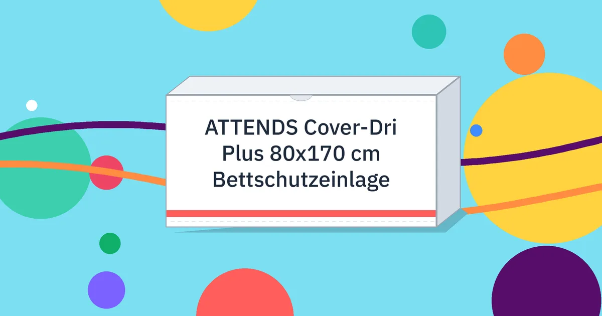 Symbolbild: Packung mit der Aufschrift ATTENDS Cover-Dri Plus 80x170 cm Bettschutzeinlage (PZN 07529169) – Verfügbarkeit und Bezug in Apotheken in Frankfurt am Main