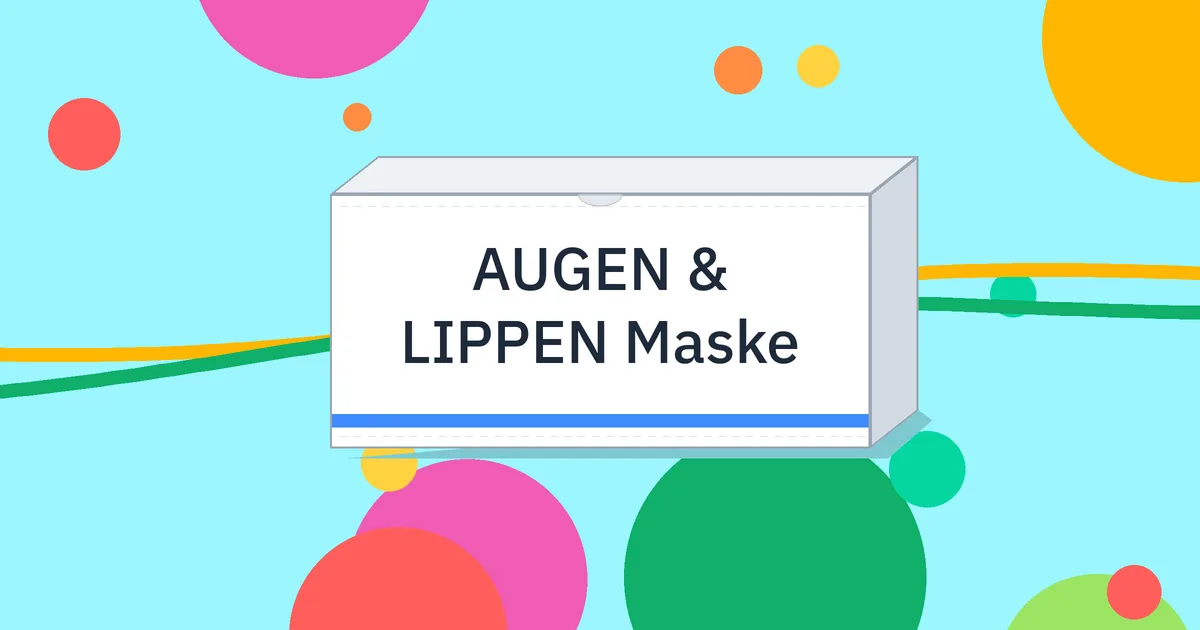 Symbolbild: Packung mit der Aufschrift AUGEN & LIPPEN Maske (PZN 10830381) – Verfügbarkeit und Bezug in Apotheken in Frankfurt am Main