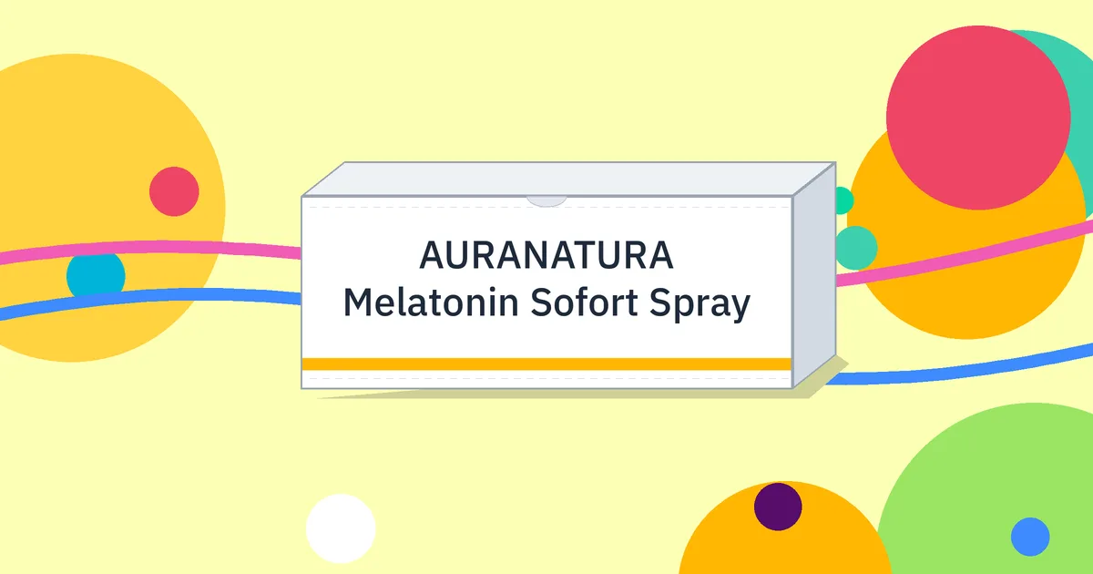 Symbolbild: Packung mit der Aufschrift AURANATURA Melatonin Sofort Spray (PZN 19289569) – Verfügbarkeit und Bezug in Apotheken in Frankfurt am Main